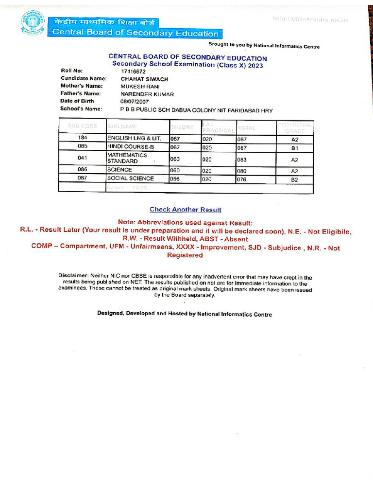 Class 10 Marks Document | PDF
