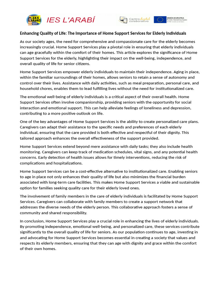 Daily Routines For Older Adults Reading Comprehension | PDF | Caregiver ...