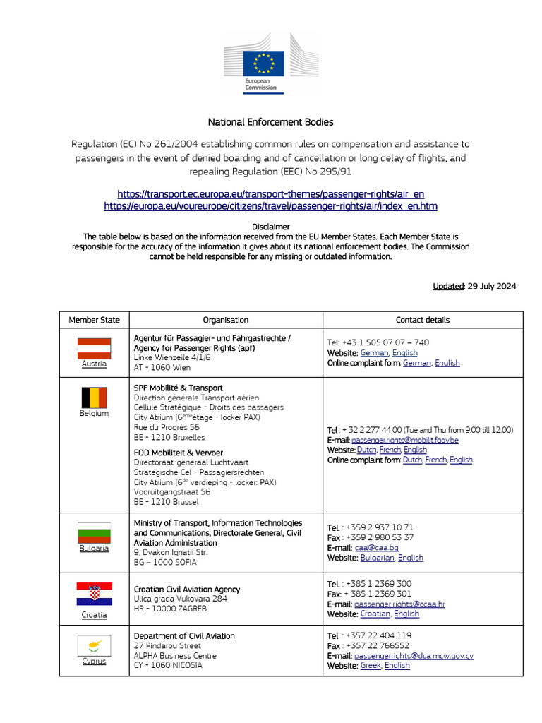 2004_261_national_enforcement_bodies | PDF | Aviation