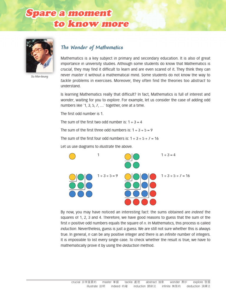 To Know More Spare A Moment: The Wonder of Mathematics | PDF | Numbers ...