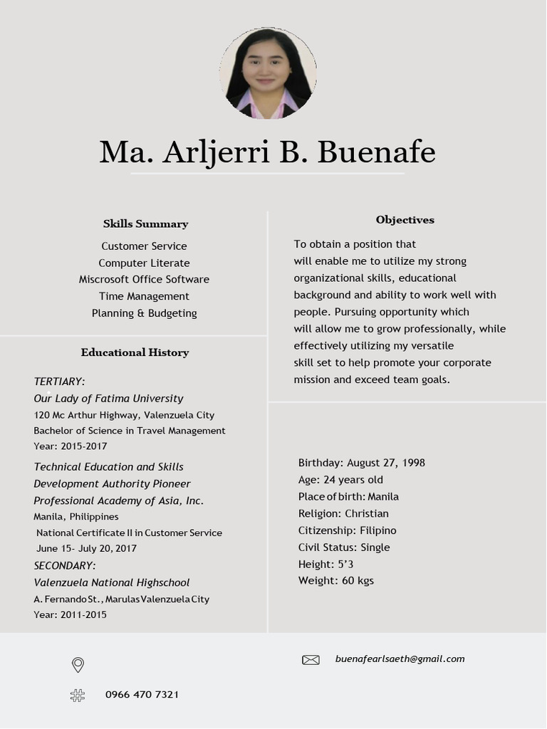 Ma. Arljerri Buenafe - Resume | PDF