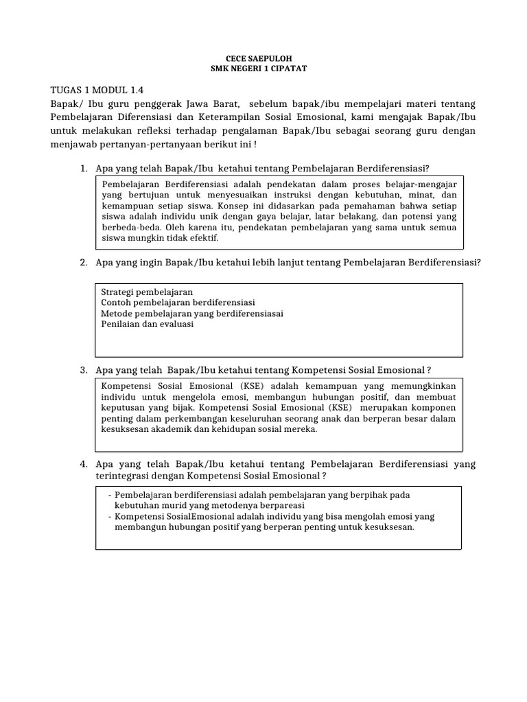 LK MODUL 1.4 LEVEL 1 - CECE SAEPULOH - Cece Saepuloh | PDF