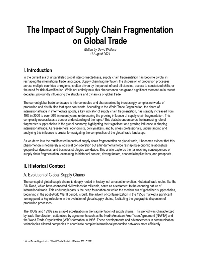 Supply Chain Fragmentation's Trade Impact | PDF | Supply Chain ...