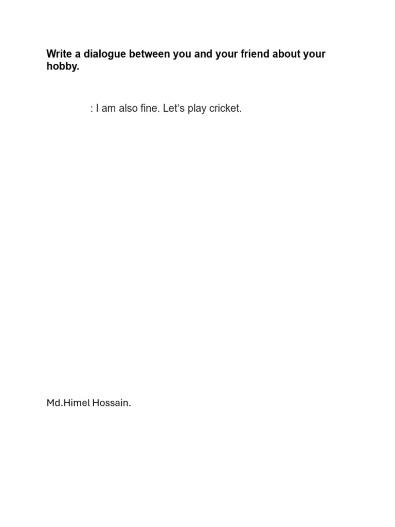 Dialogue On Hobby | PDF | Sports & Recreation | Home & Garden