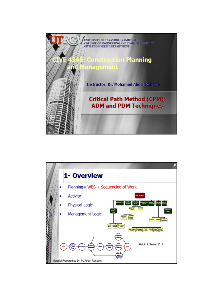 Lecture 7 - Project Scheduling-CPM & PDM | PDF | Concrete ...