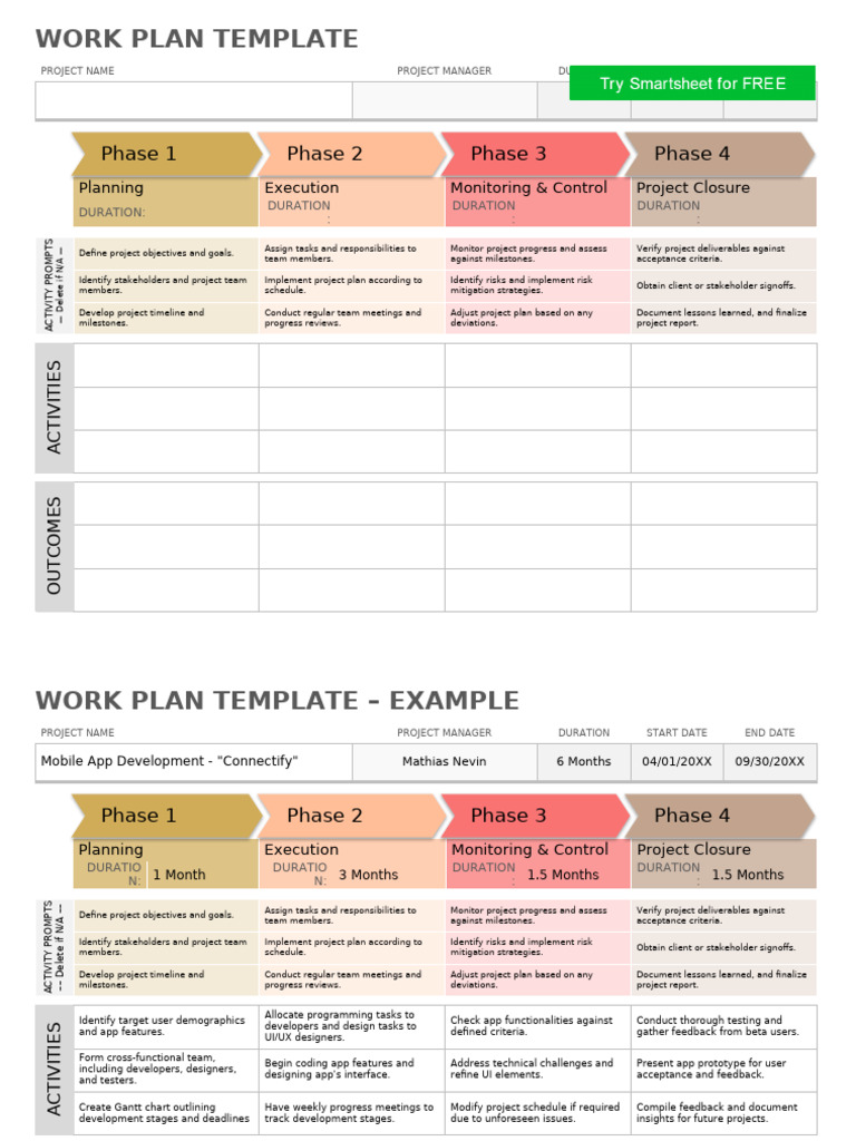 Project Work Plan Template Guide | PDF | Software Testing | Software ...