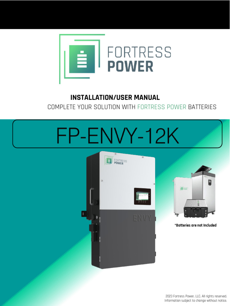 Fortress Power Installation Manual | PDF | Screw | Photovoltaics