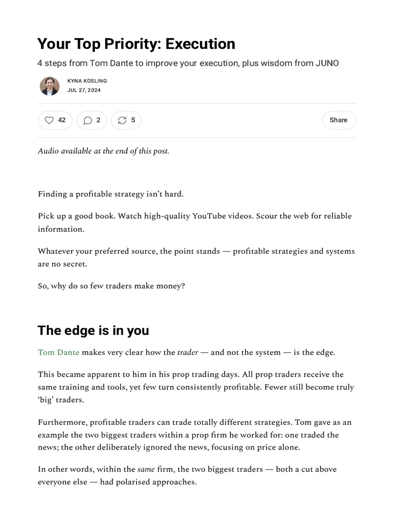 Your Top Priority_ Execution - by Kyna Kosling | PDF | Stocks