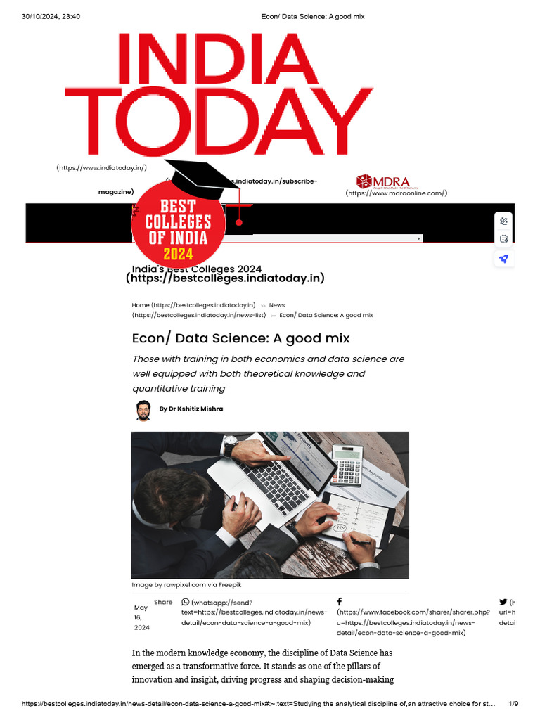 Econ - Data Science - A Good Mix | PDF | Financial Analyst | Data Analysis