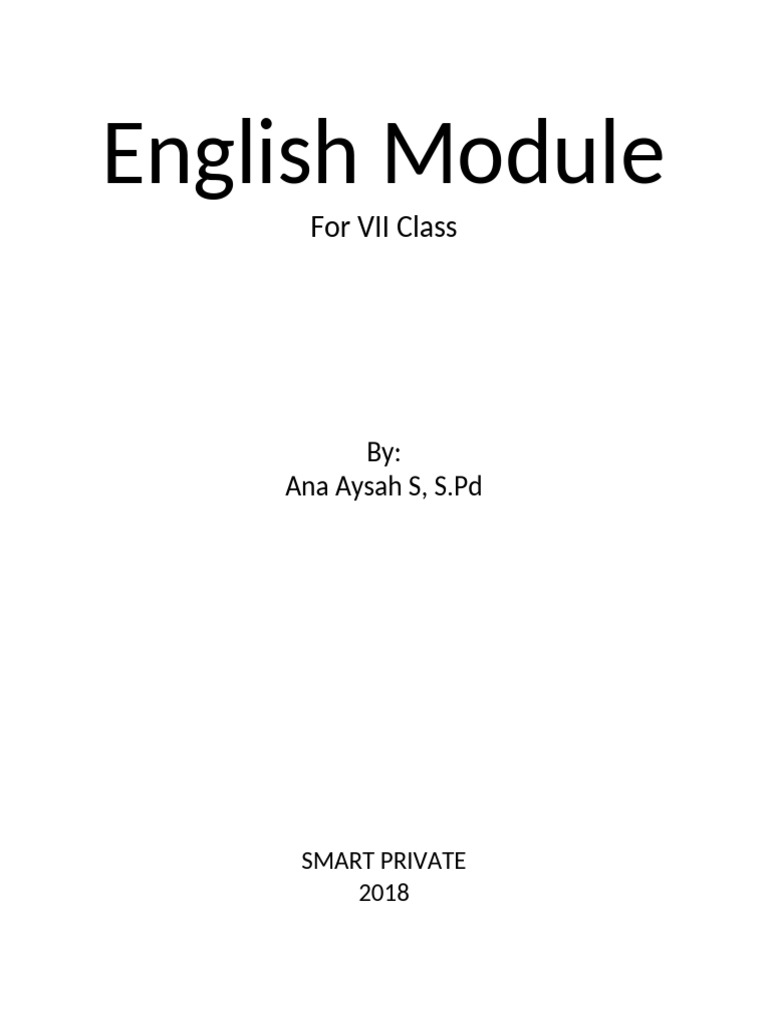 Module Kelas 7 Bhs Inggris | PDF | Adjective | Syntax