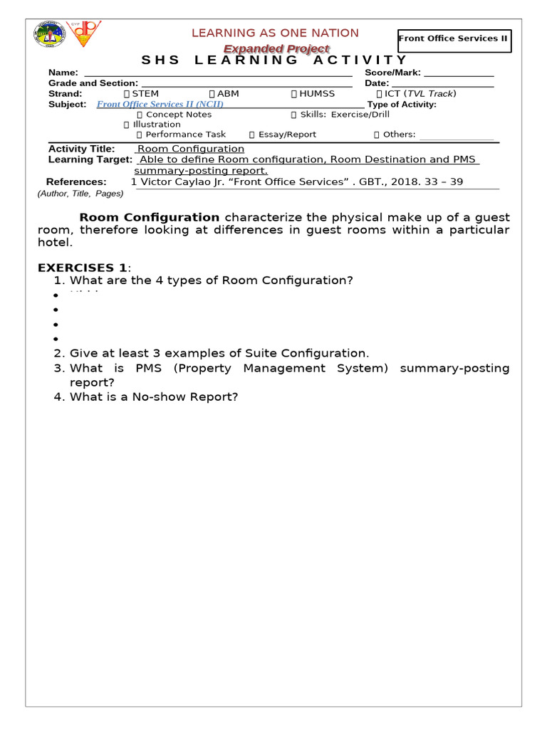 FRONT OFFICE Services LAS 4 Room Configuration | PDF | Business | Computers