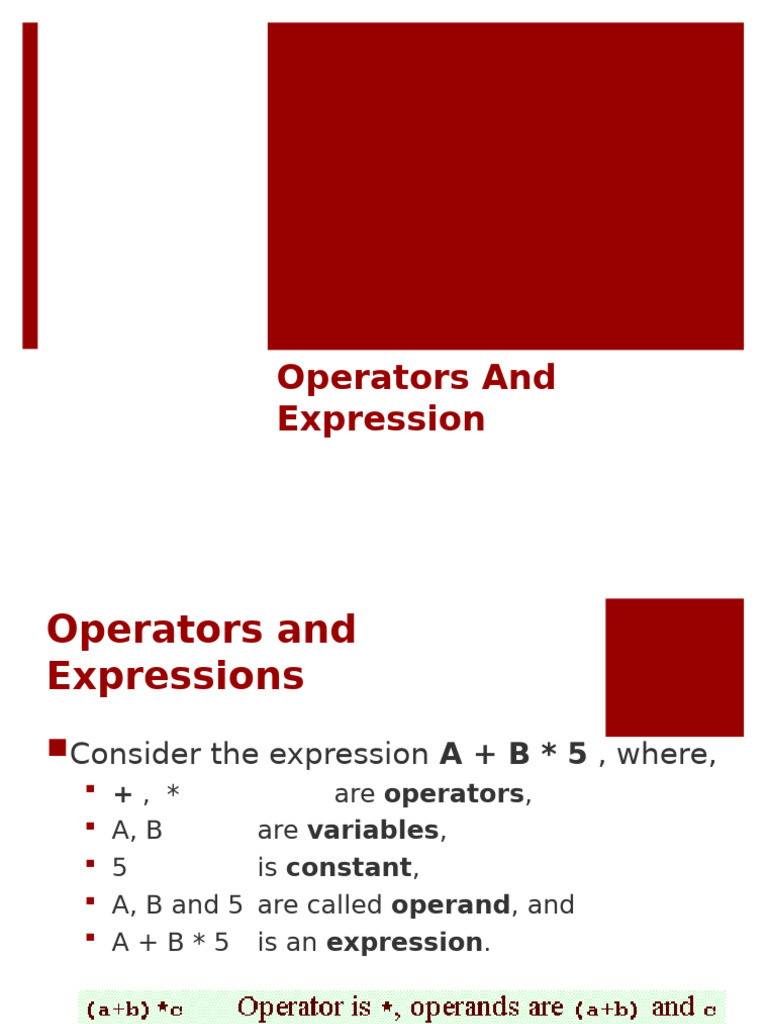 Lecture-4.1-C Operators and Expression | PDF | Arithmetic | Computing