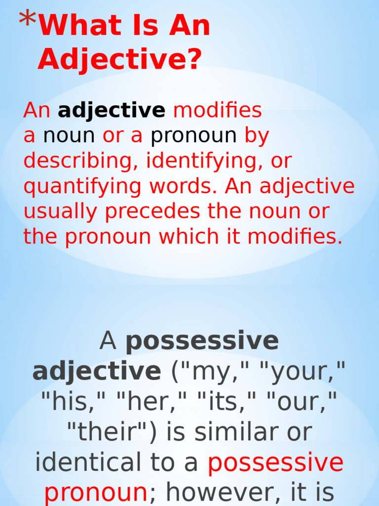 Chapter I What Is An Adjective | PDF | Adjective | Adverb