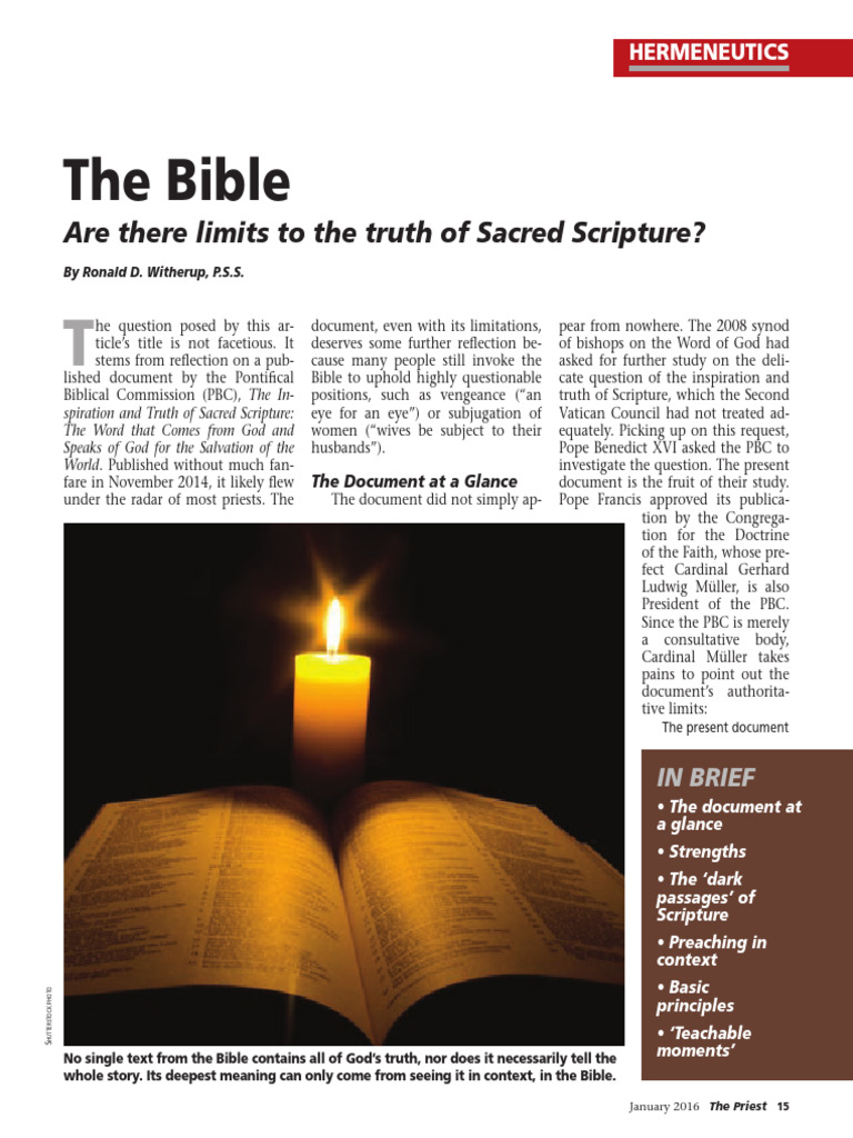 Witherup On Inspiration | PDF | Bible | Second Vatican Council