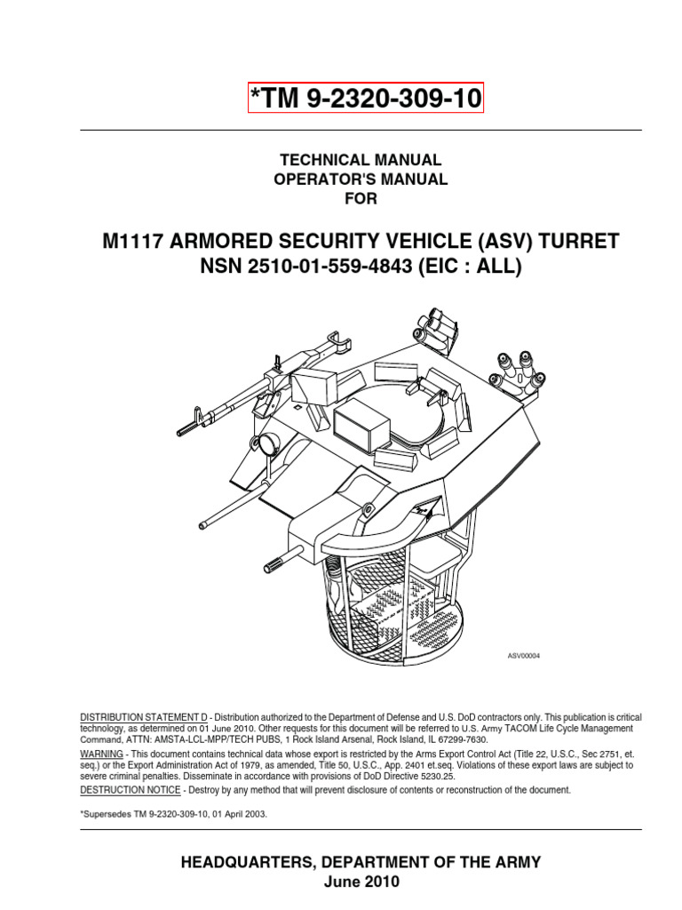 078461 m1117 Armored Security Vehicle (Asv) Turret | PDF | Gun Turret ...