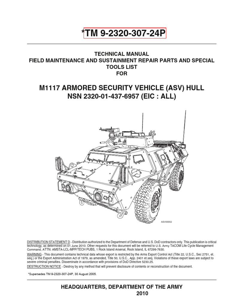 M1117 ASV Maintenance Parts List | PDF | Pump | Machines