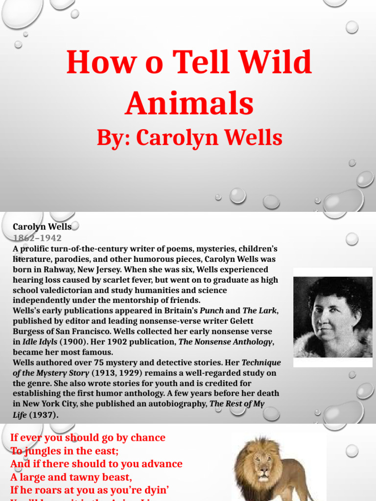How To Tell A Wild Animals | PDF | Poetry | Rhyme