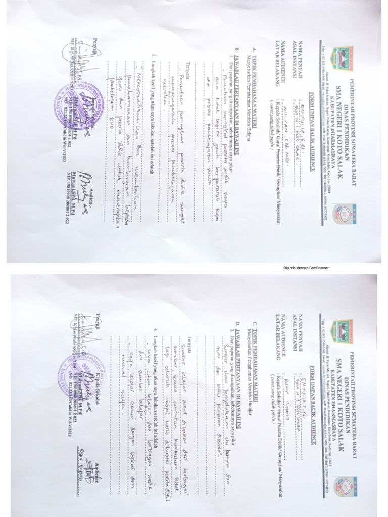 Format Umpan Balik | PDF