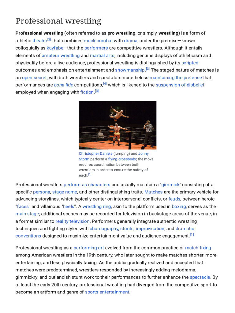 Professional Wrestling | PDF | Professional Wrestling | Mock Combat