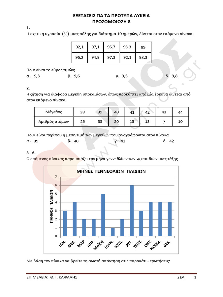 Προτυπα Λυκεια Προσομοιωσh 08 | PDF
