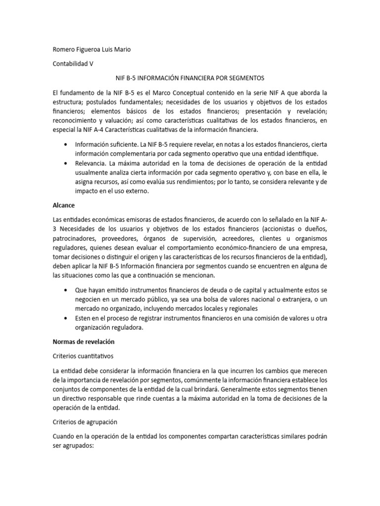 NIF B-5 | PDF | Estado financiero | Business