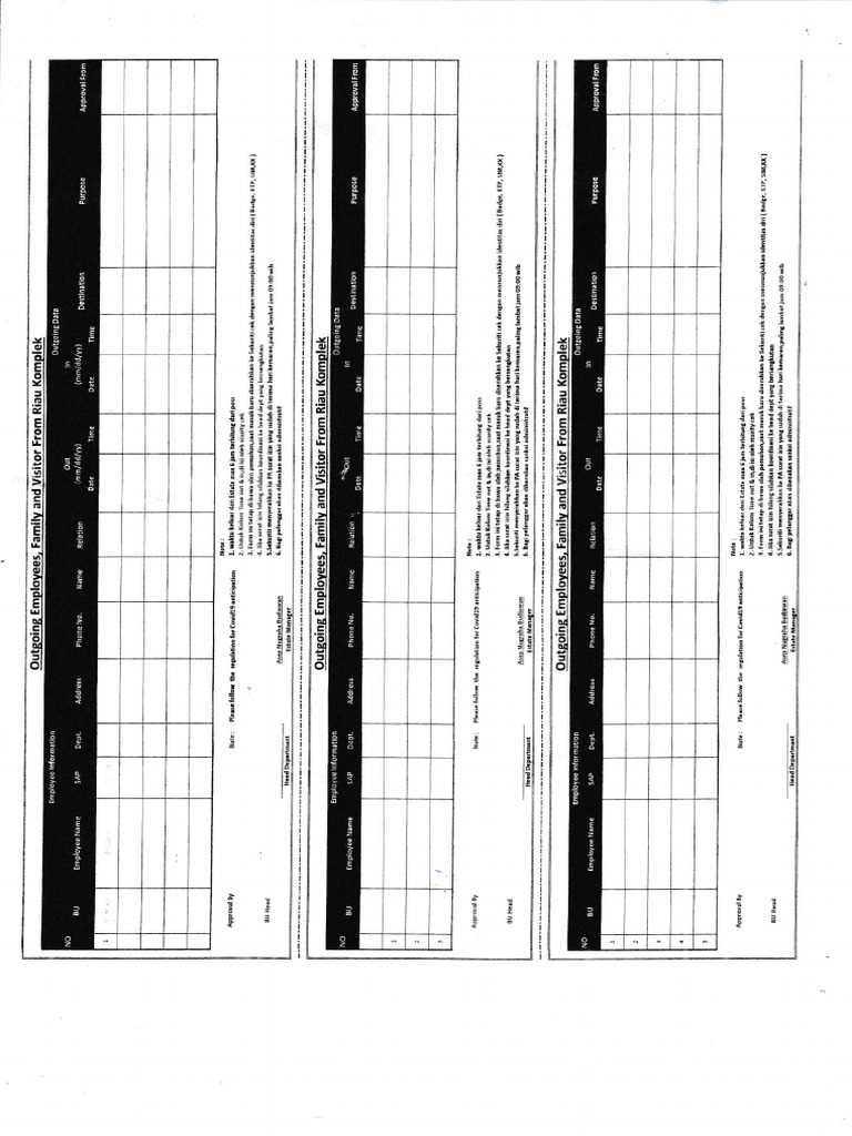 izin out going RAPP | PDF