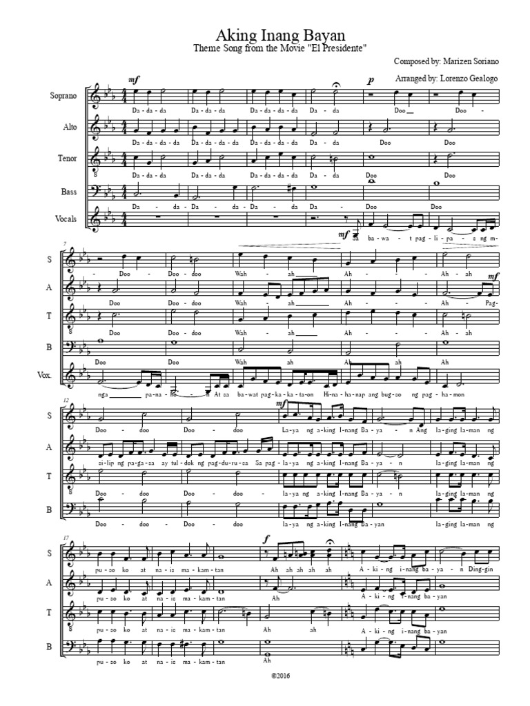 Aking Inang Bayan Final Version | PDF