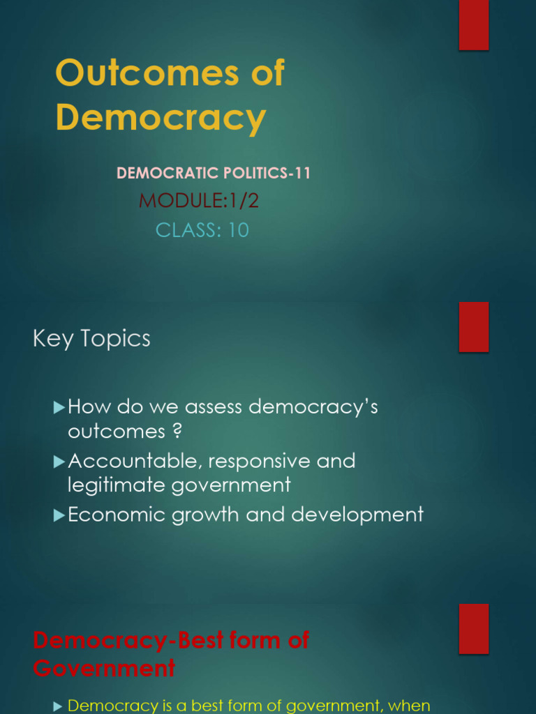 Class X Outcomes of Democracy Outcomes of Democracy-M1 | PDF ...