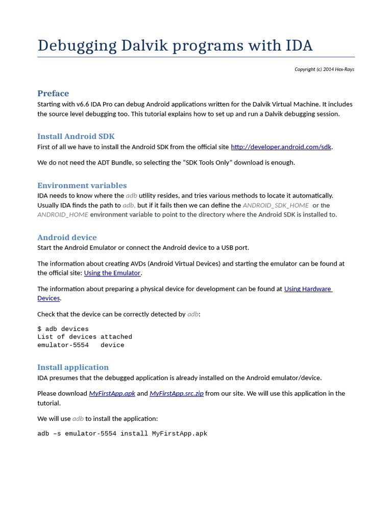 Debugging Dalvik | PDF | Android (Operating System) | Debugging