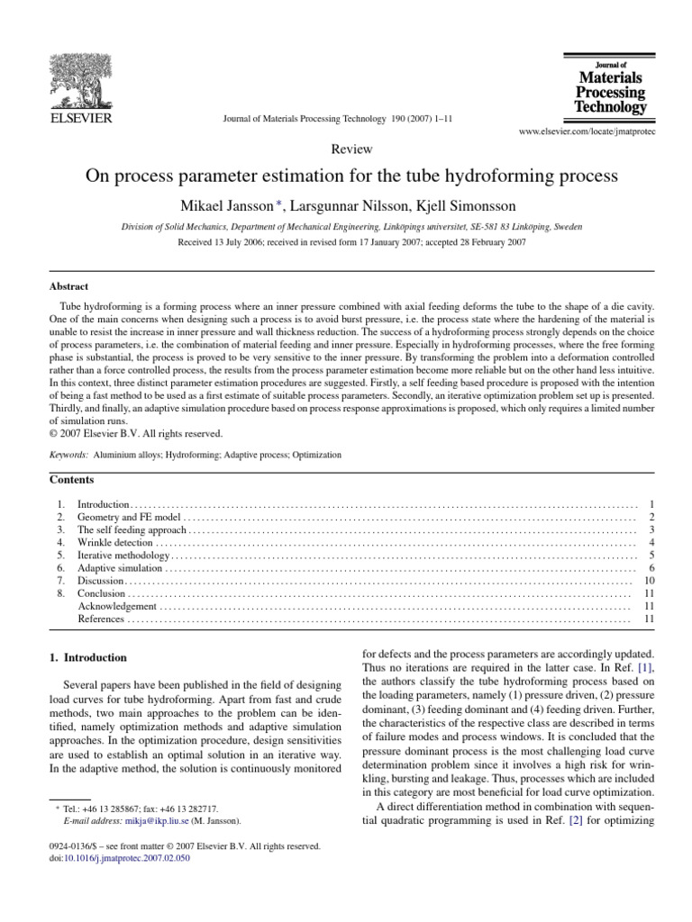 Jansson 2007 | PDF | Mathematical Optimization | Mechanical Engineering