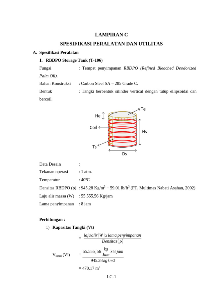 Lampiran C Spesifikasi Peralatan Dan Utilitas | PDF | Metode & Bahan ...