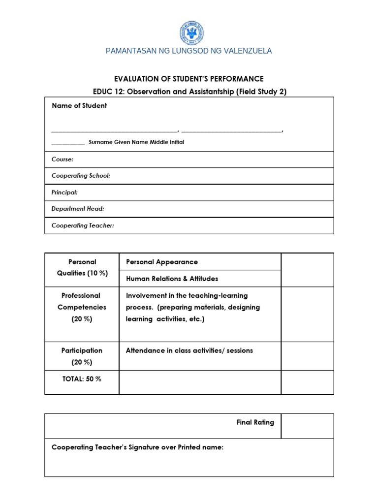 2022 FS Eval Form - CT | PDF | Wellness