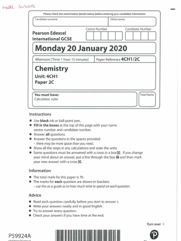 2020 Jan Paper2 ModelAnswers | PDF | Alkane | Ethanol