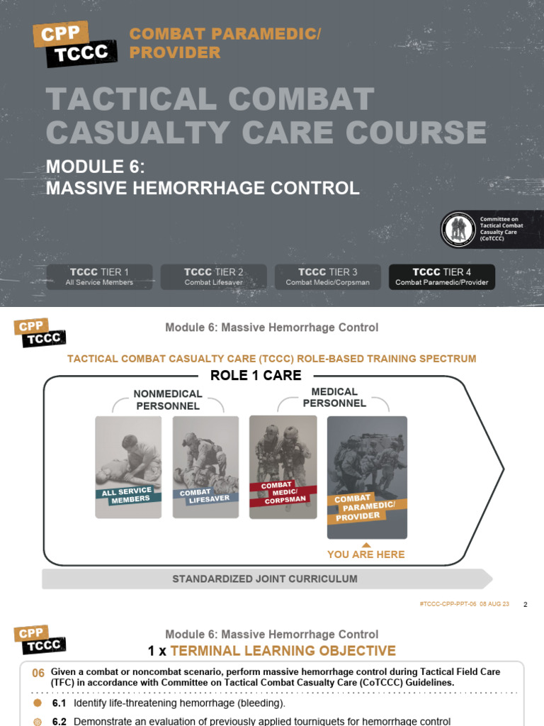 Control of Massive Hemorrhage in TCCC | PDF | Health Care | Diseases ...