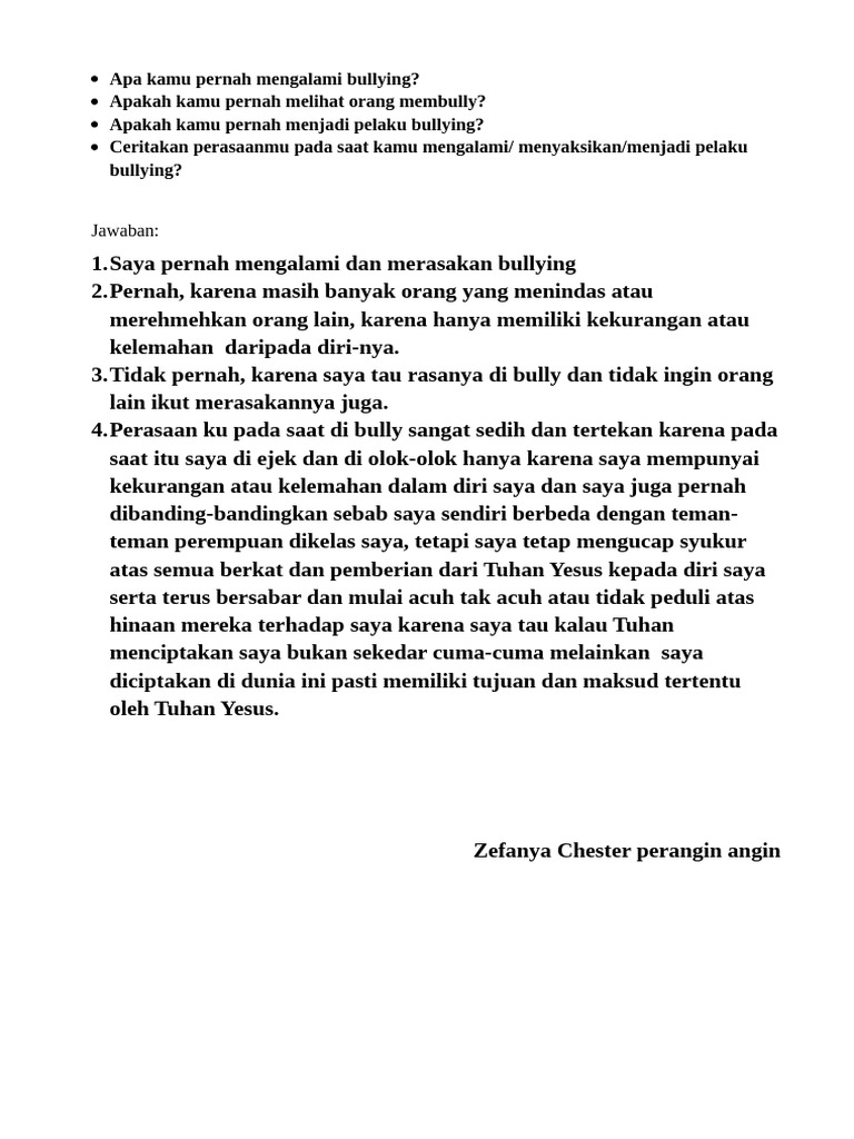 Jurnal Katekisasi, Bullying | PDF | Pengembangan Diri | Gaya Hidup