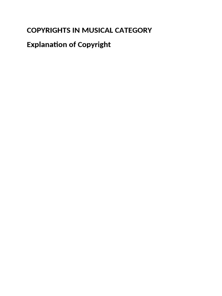 Copyrights in Musical Category | PDF