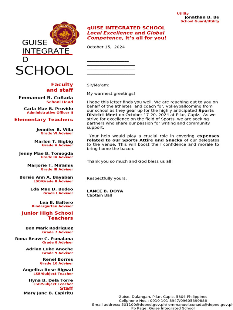 Solicitation For Volleyball | PDF