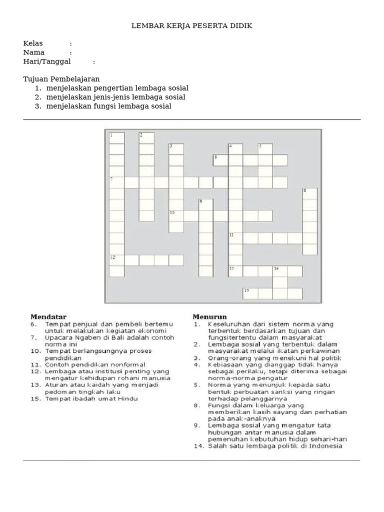 LKPD TTS Lembaga Sosial | PDF