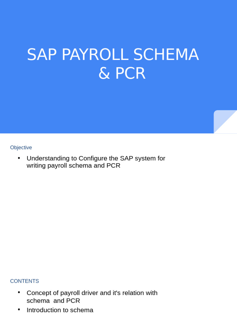 Sap Payroll Schema & PCR | PDF | Payroll | Conceptual Model
