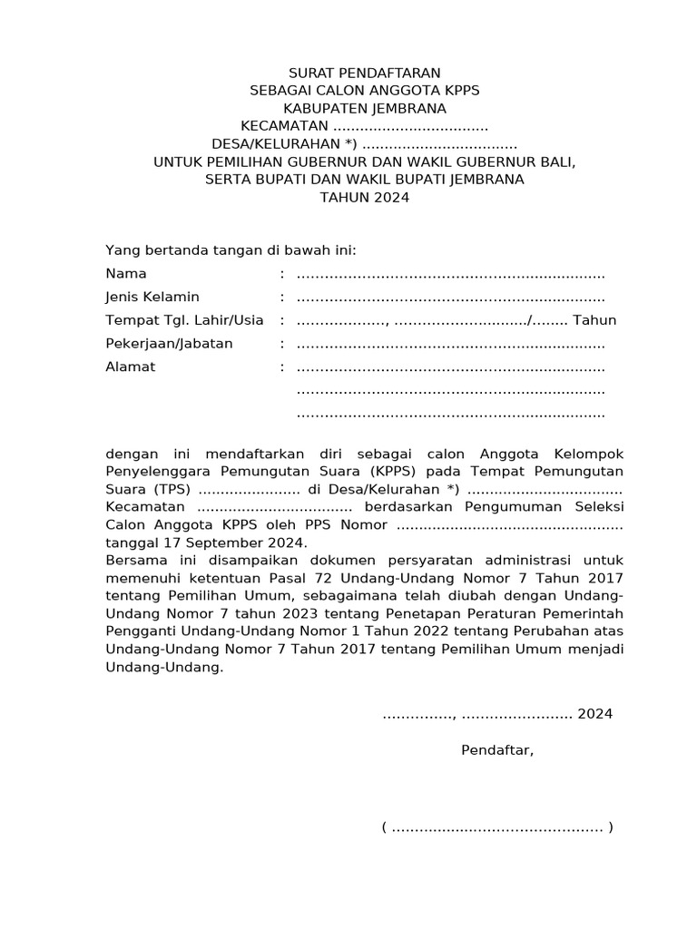 HK-SDM 11.02 Form-DFT KPPS KPU Jembrana | PDF