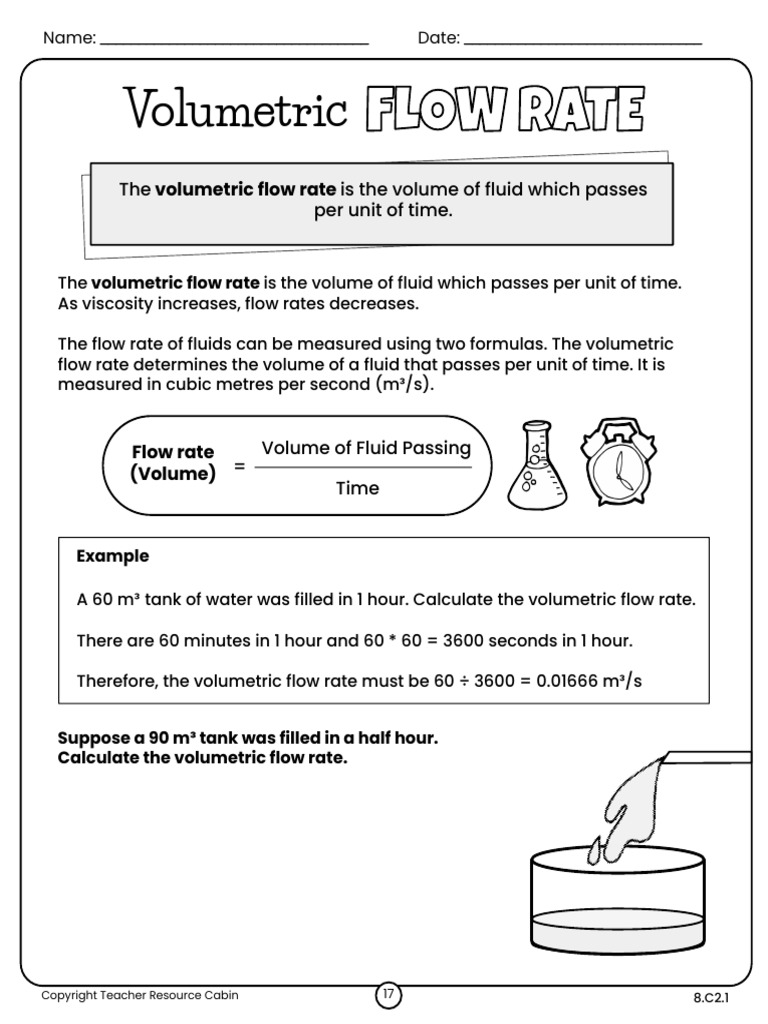 Liana Ramy Mohamed - Volumetric Flow Rate | PDF | Volume | Liquids