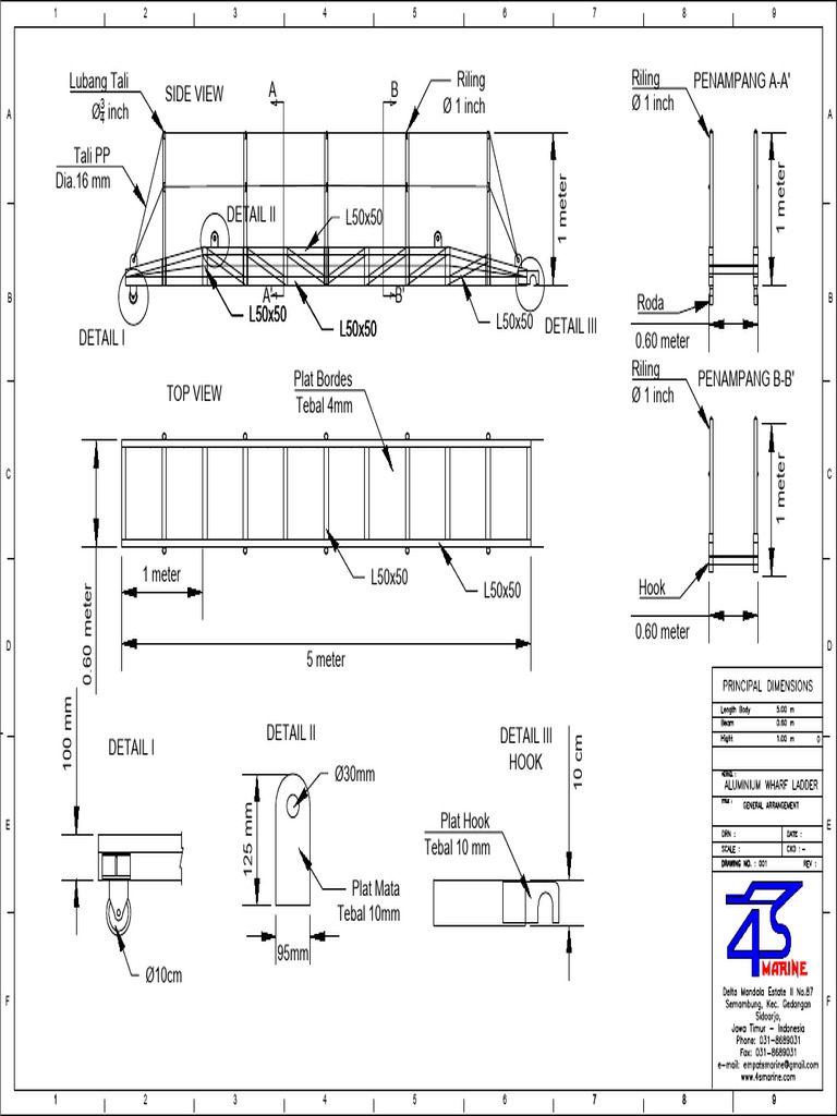 Wharf Ladder Specifications and Details | PDF