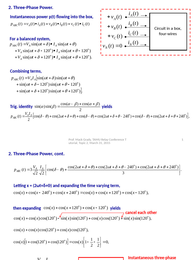 ELC 2320 Spring 2021 Three Phase Power 2021 0421 | PDF | Electronic ...