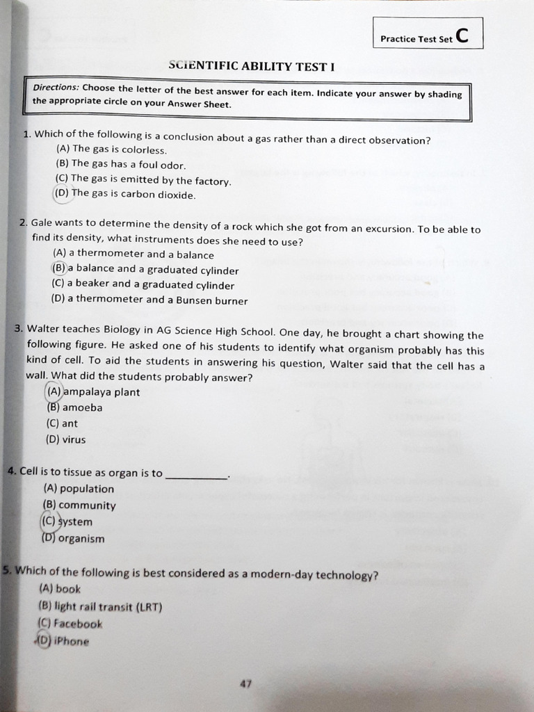 Practice Test Set C | PDF