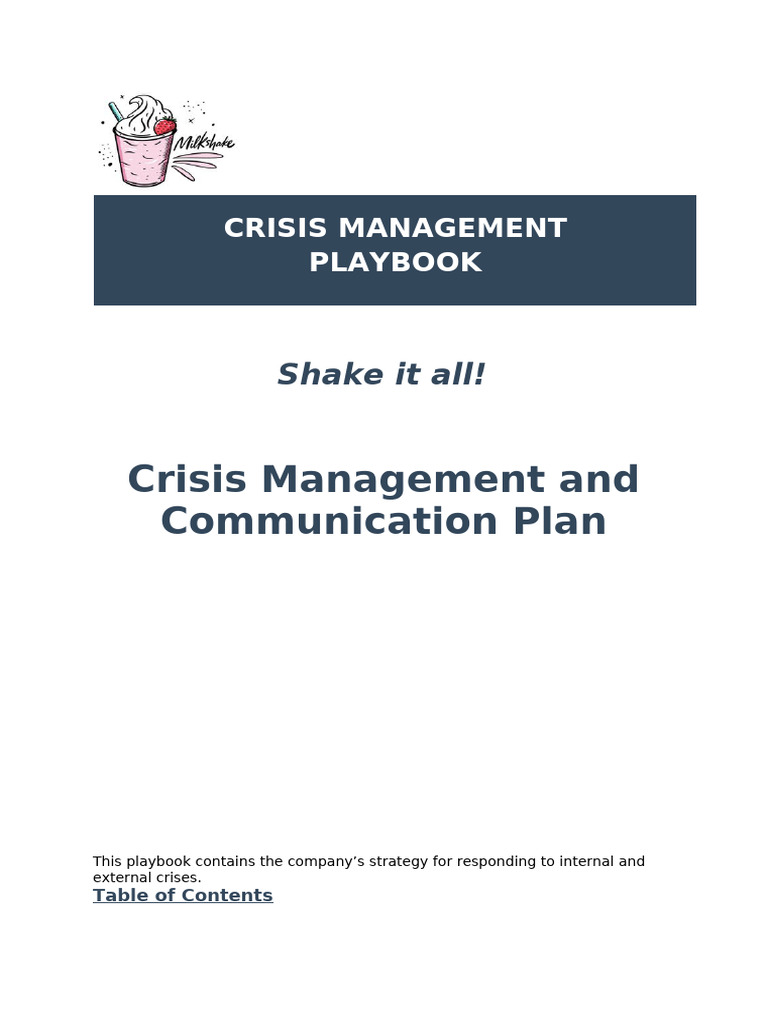 Crisis Management Communication Playbook | PDF | Crisis Management ...