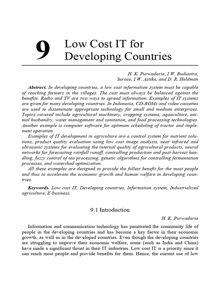 Low Cost IT For Developing Countries: Abstract | PDF | Artificial ...
