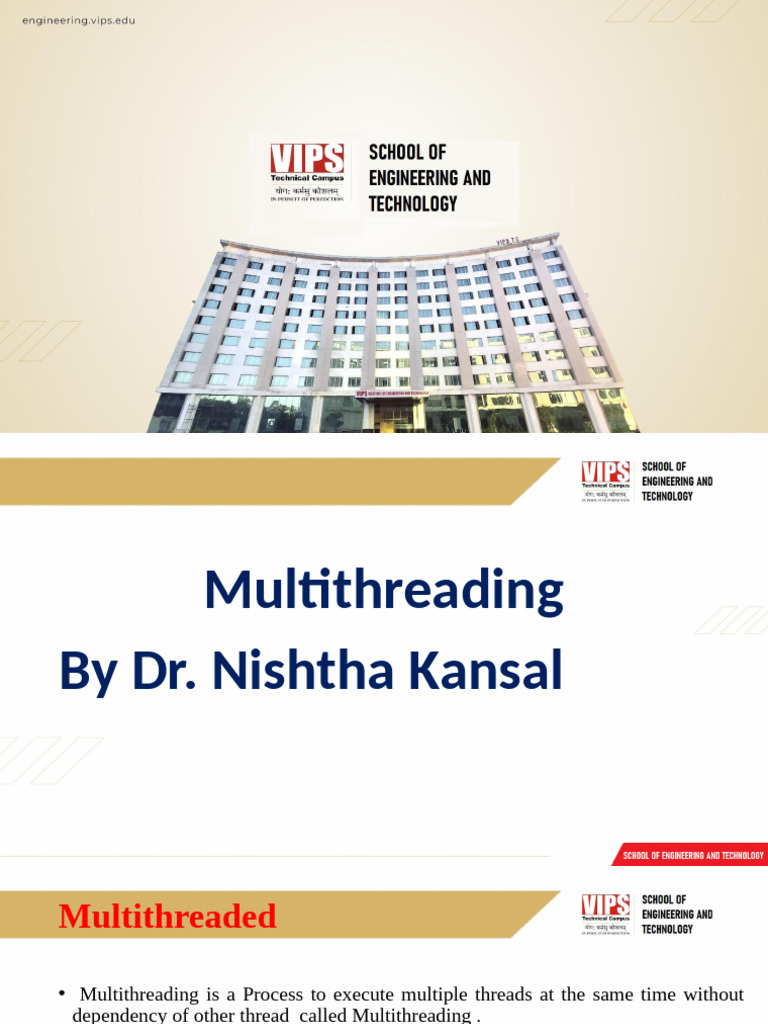 VIPS OOPS Unit 3 Multithreading | PDF | Process (Computing) | Computer Programming
