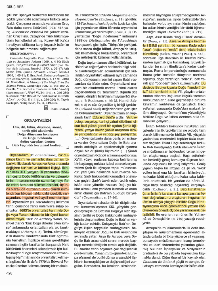 Orientalism TDV Madde | PDF