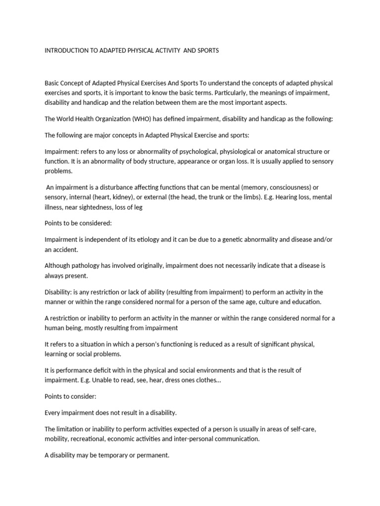 Introduction to Adapted Physical Education | PDF | Asthma ...