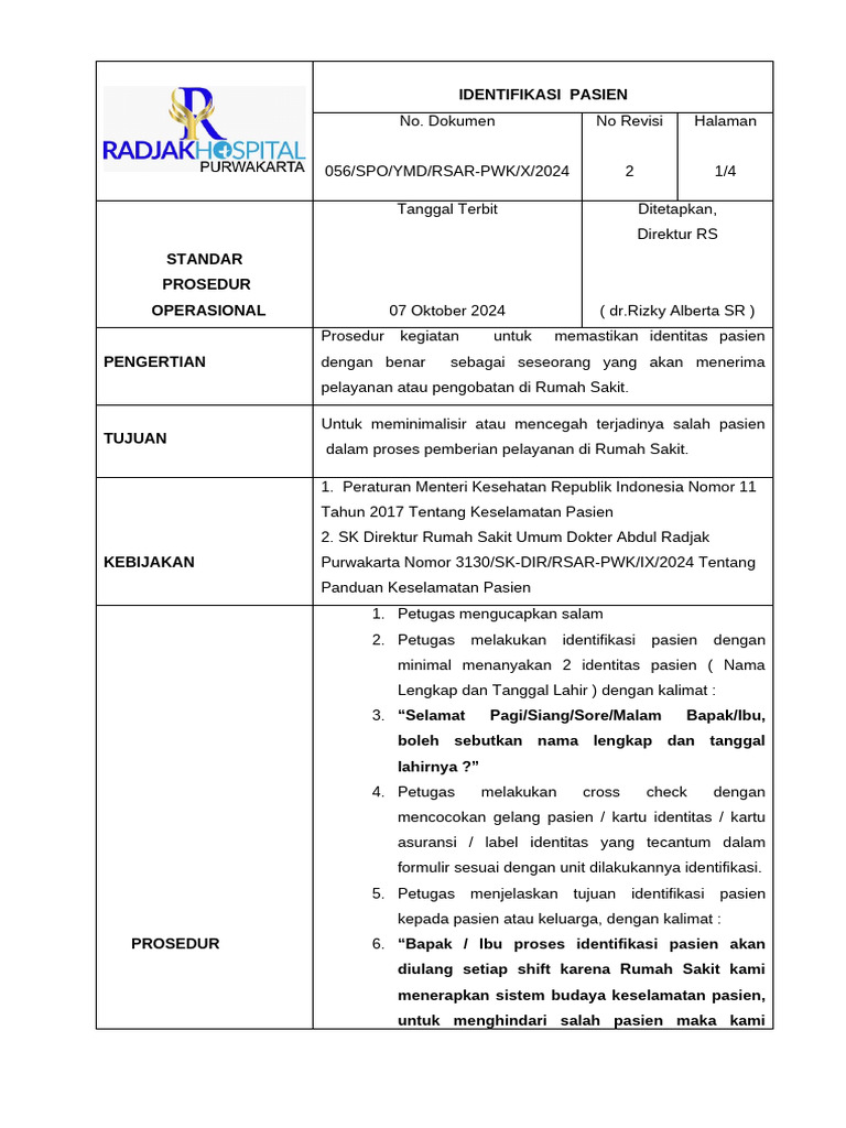 Spo Identifikasi 2024 Edit Baru | PDF